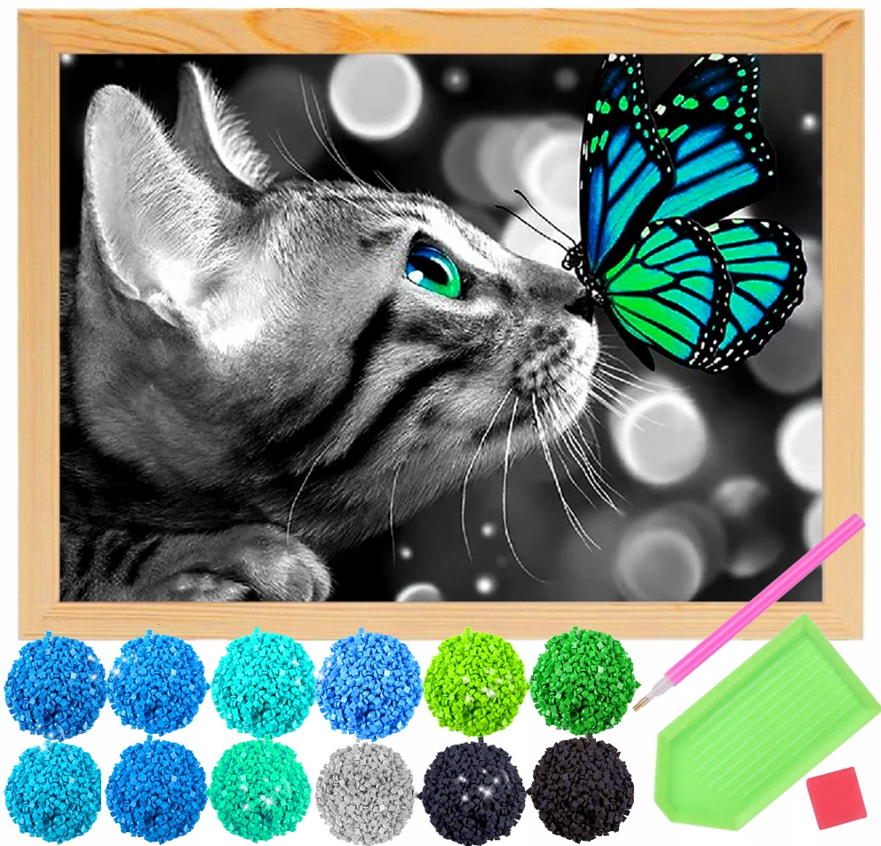 HAFT DIAMENTOWY DIAMOND PAINTING MOZAIKA + RAMKA - 13264003688 ...