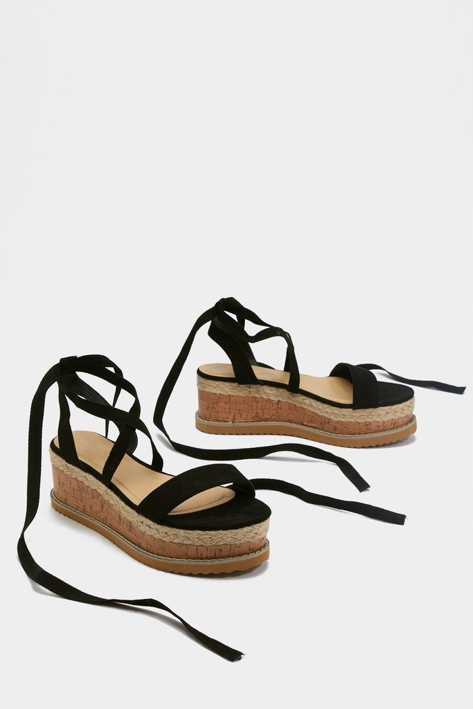 G24F001 BUTY CZARNE SANDAŁY PLATFORMA NASTY GAL 37 - 12908784455 ...