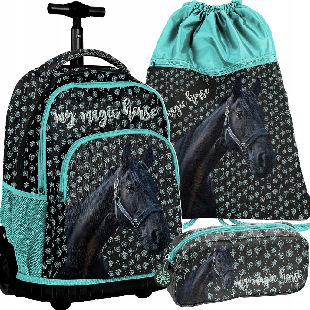 PLECAK NA KÓŁKACH Z KONIEM ZESTAW SZKOLNY KONIE - 8248071350 - oficjalne archiwum Allegro