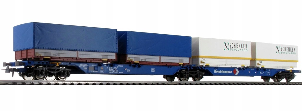 Купить Вагон-платформа типа SggMRS с контейнерами Roco 76633: отзывы ...