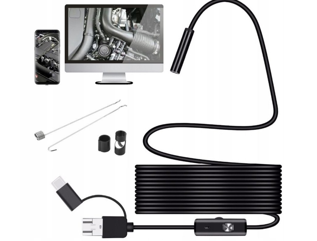 ENDOSKOP KAMERA INSPEKCYJNA 5M ANDROID USB-C HARD - 9704378840 ...