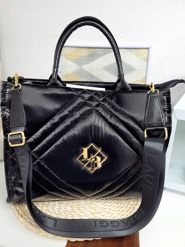 LAURA BIAGGI TORBA SHOPPER DUŻA PIKOWANA czarna - 13025236911 - oficjalne archiwum Allegro