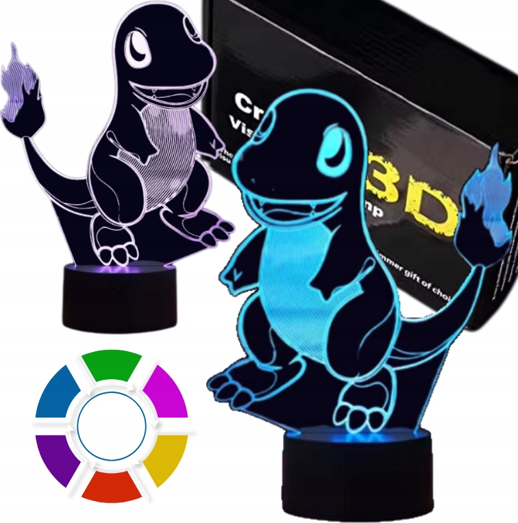 Lampka Nocna Led Pokemon CHARMANDER 3D Usb prezent dla dzieci ...