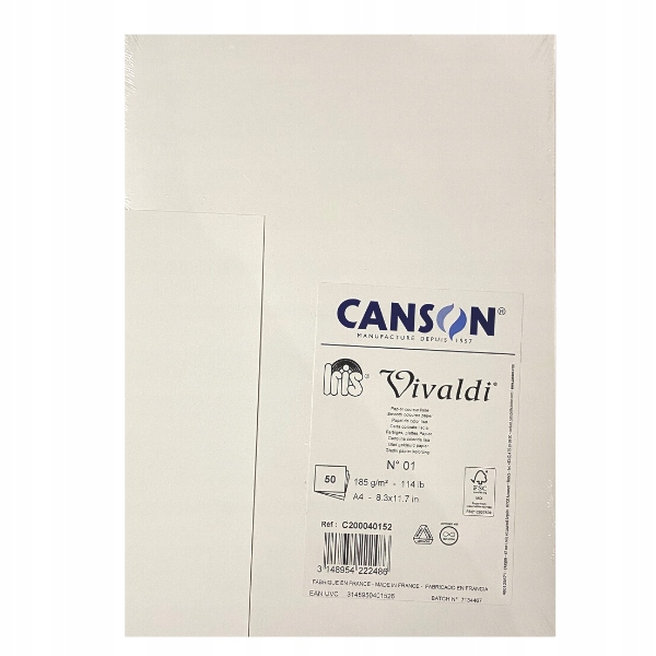 Karton Brystol A4 185 g biały 50 ark. Canson Iris - 11511965818 - oficjalne archiwum Allegro