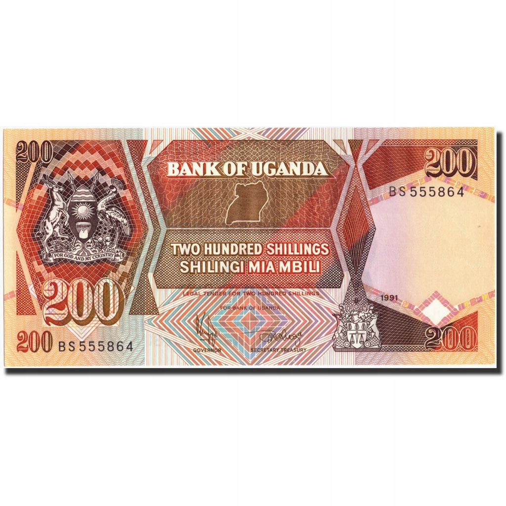 Banknot, Uganda, 200 Shillings, 1991, 1991, KM:32b - 10090594405 ...
