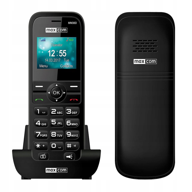 TELEFON STACJONARNY NA KARTĘ MAXCOM MM36D SENIOR - 11804342229 ...