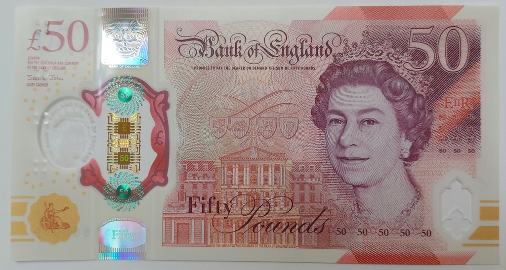 Banknot Anglia 50 Funtów 2020 rok - Elżbieta II ER - 12653315198 ...