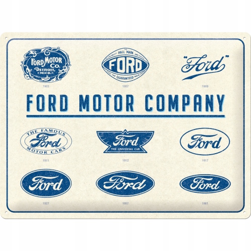 Tablica prezent plakat 30x40 Ford Logo Evolution - 12113955216 ...