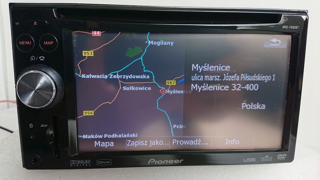 Pioneer AVIC-F900BT NAWIGACJA USB BT DVD NOWA MAPA - 12668420278 ...