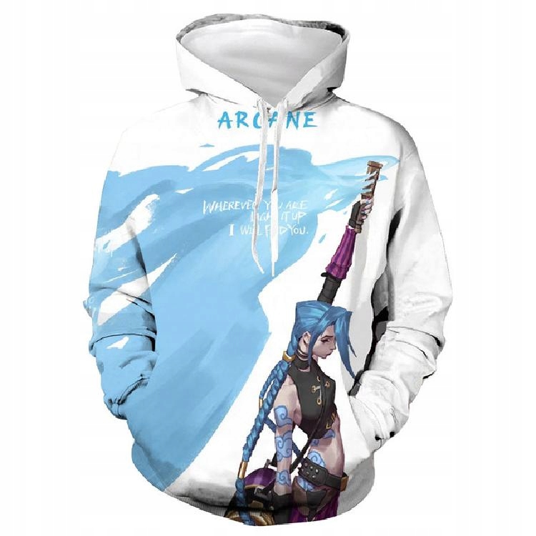 Bluza Anime Arcane Group Jinx Game 3D Drukowane Ov - 11873483922 ...