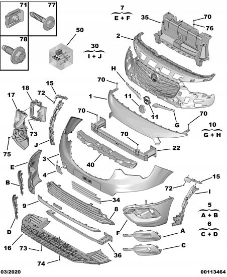 NAKŁADKA ZDERZAKA PRZÓD OPEL COMBO E 18- - 10643996498 - oficjalne ...