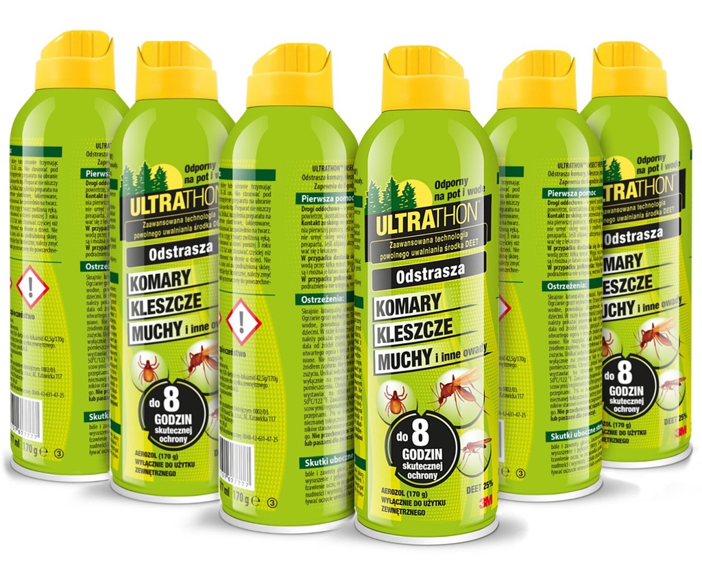 SPRAY NA KOMARY I KLESZCZE 25% DEET 6SZT ULTRATHON - 7400492254 ...