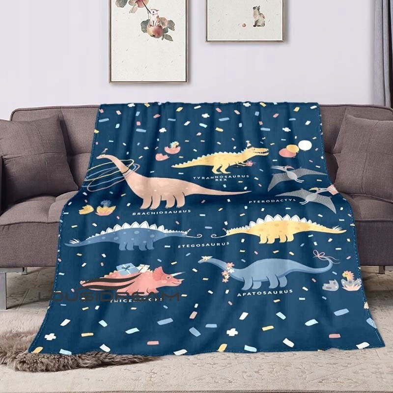 Cartoon dinozaur pluszowy koc z nadrukiem Outdoor - 13019223056 ...