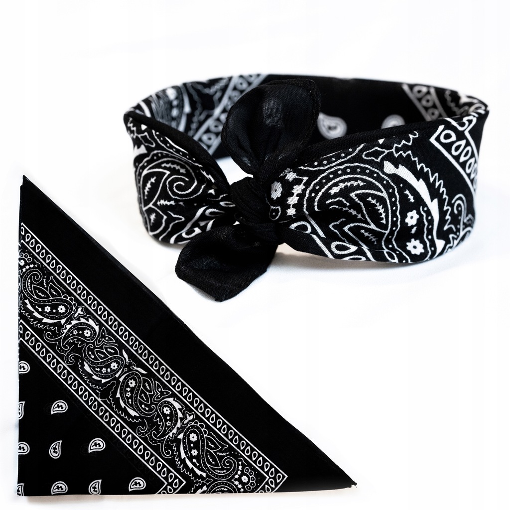 BANDANA Bandamka Chusta na twarz głowę CZARNA - 9244134812 - oficjalne ...