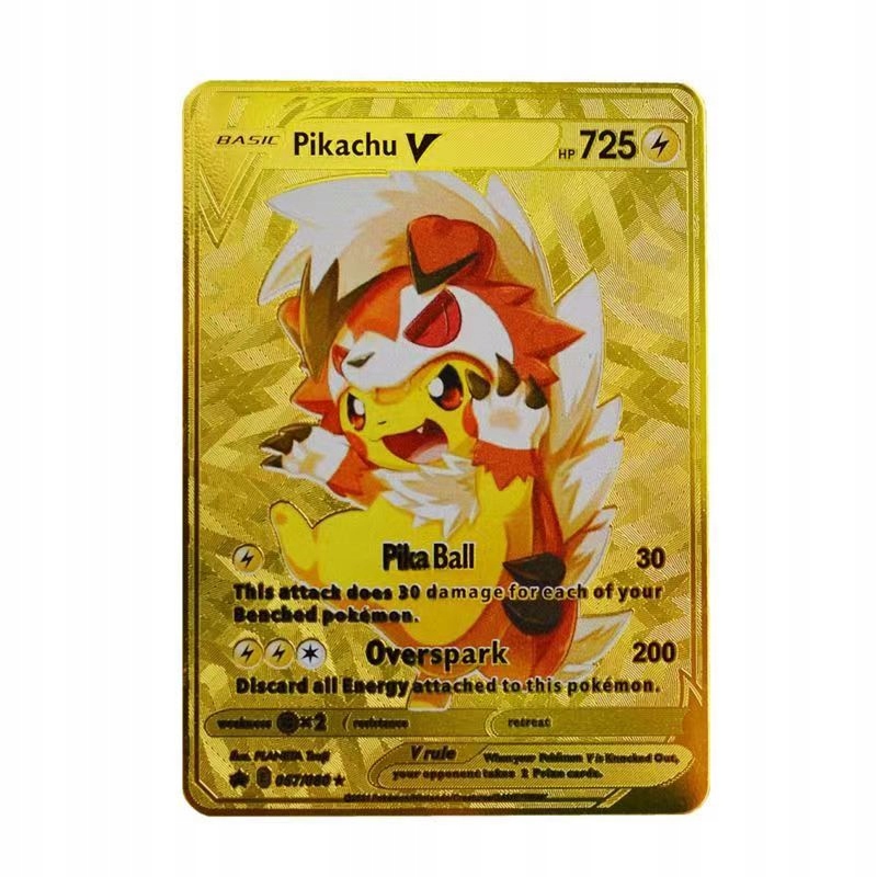 Złota METALOWA karta pokemon ZŁOTA KARTA POKEMON - 13776777809 ...