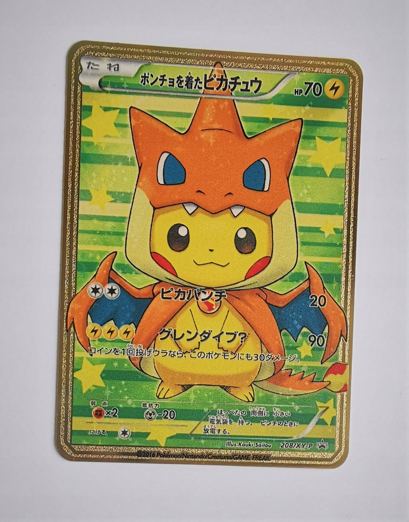 Pokemon Pikachu Cosplay Charizard Y Złota Karta - 13297974664 - oficjalne archiwum Allegro