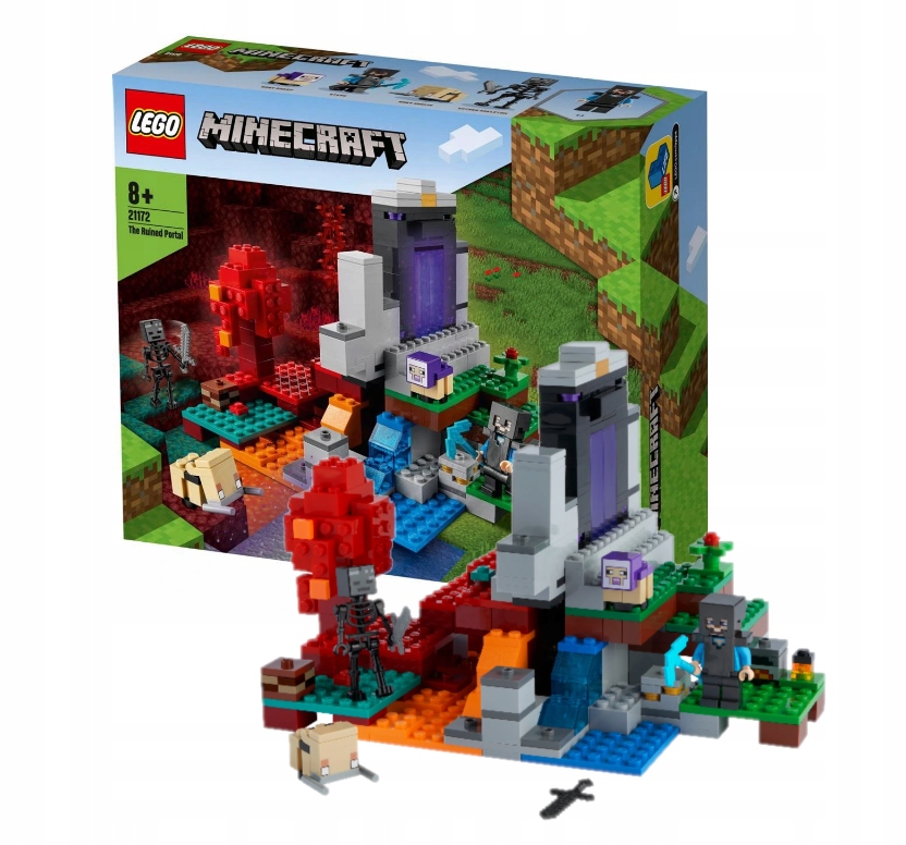 LEGO Minecraft Zniszczony portal 21172 GAME PIXELE - 11481040387 ...