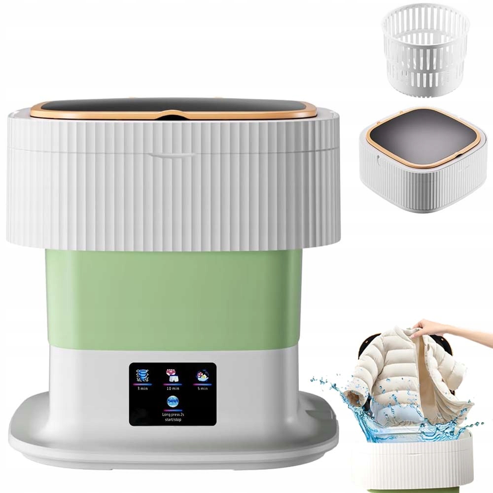 MINI PRALKA MAŁA PRZENOŚNA SKŁADANA PRALKA KEMPINGOWA ELEKTRYCZNA 10.5L ...