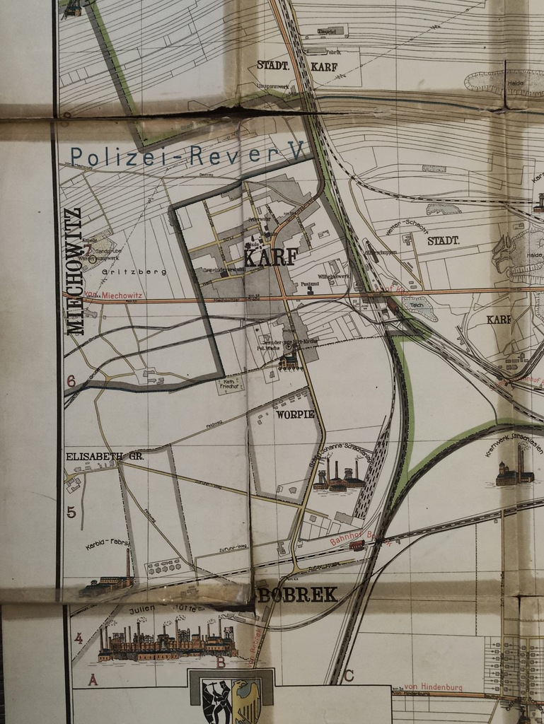 Przedwojenna mapa STADTPLAN BEUTHEN BYTOM 1927 - 13539269605 ...