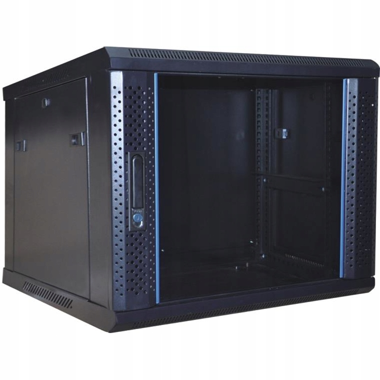 Szafa Wisząca RACK 19'' 9U 450mm Serwerowa Rackowa Drzwi Szklane Czarna ...