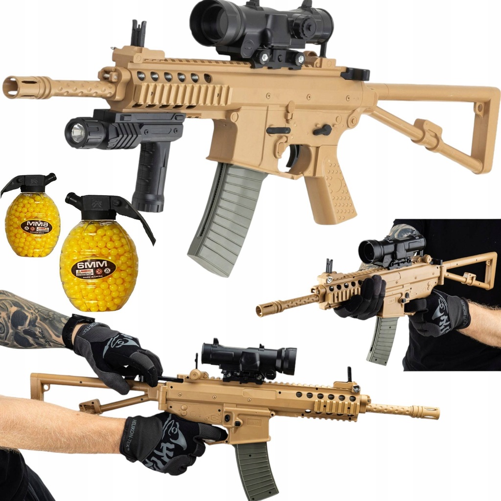 KARABIN NA KULKI REPLIKA BRONI DOUBLE BELL BI-8002 CELOWNIK + 800 KULEK ...