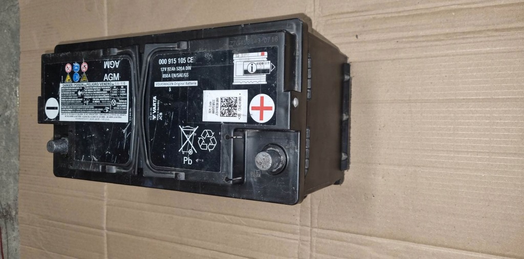 ORYGINAŁ VW Akumulator WARTA AGM 12V 92AH 520A - 13006109829 ...