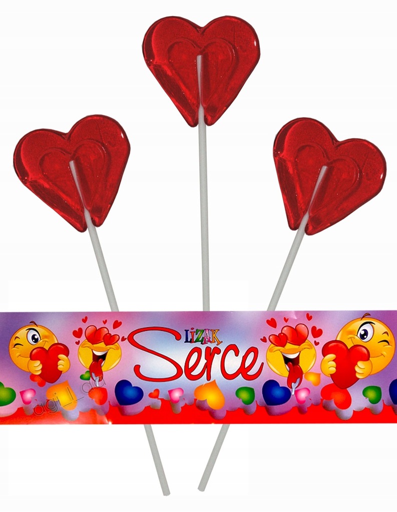 LIZAK SERCE 60szt LIZAKI SERCA WALENTYNKI! - 11876726072 - oficjalne ...