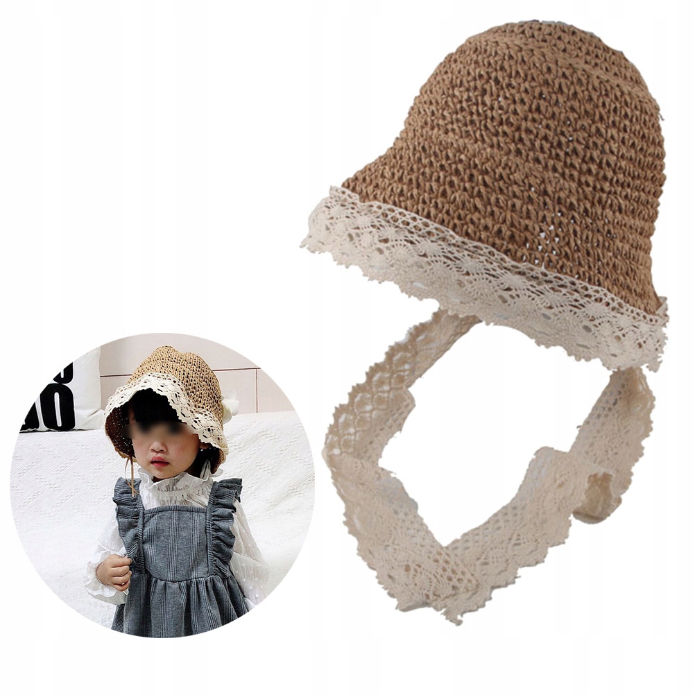 Słomkowy kapelusz dla dzieci Girls Beach Block UV - 12166737460 - oficjalne archiwum Allegro