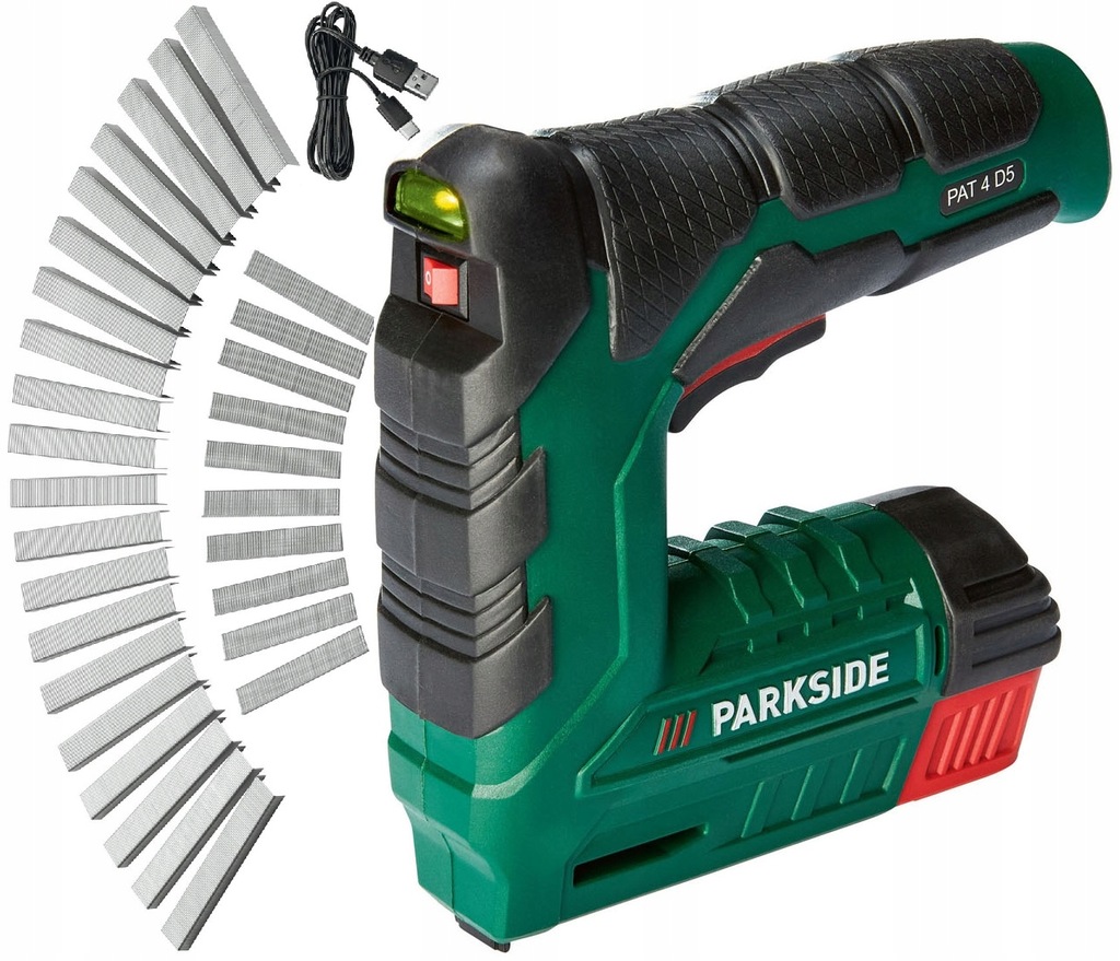 ZSZYWACZ AKUMULATOROWY TAPICERSKI I GWOŹDZIARKA 2W1 PARKSIDE 4V PAT 4 ...