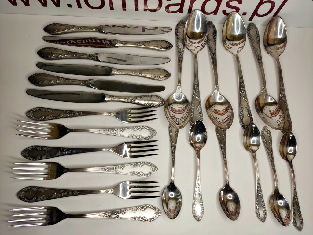 zestaw sztućców HEFRA ALEKSANDRA srebro p.800 24el - 13068615400 ...