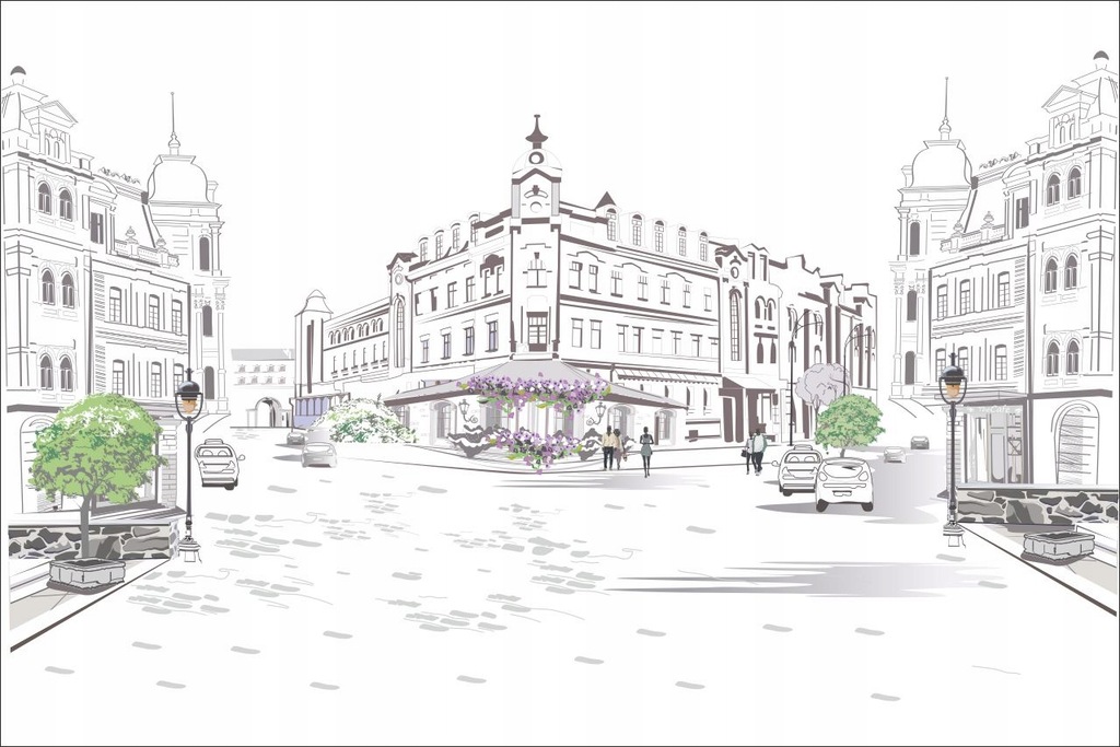 PLAKAT miasto ulice rysunek szkic 19 wzorów - 12049575025 - oficjalne ...