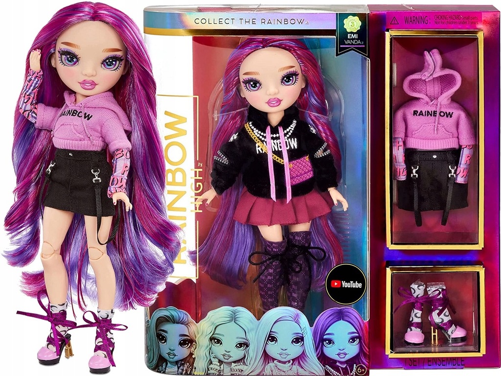 RAINBOW HIGH LALKA ZESTAW XXL MEGA FIOLETOWA MODNA - 12722473033 ...