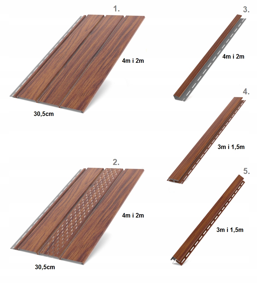 podbitka podsufitka dachowa PCV Bryza ORZECH m2 - 7658770293 ...