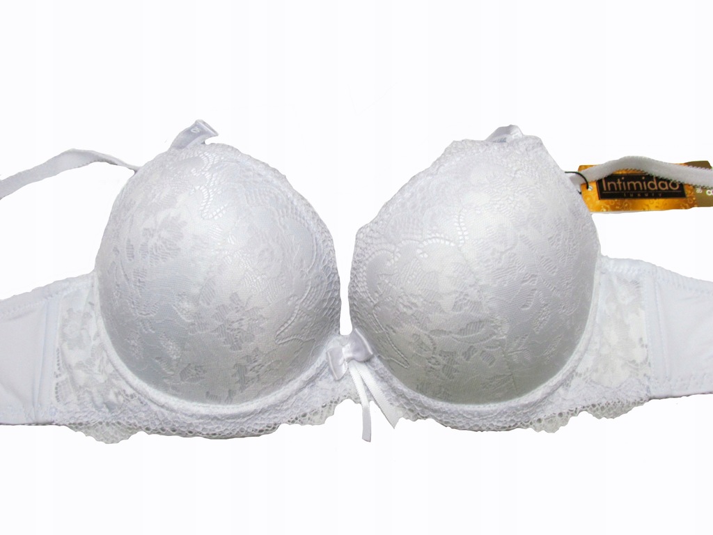 BIUSTONOSZ STANIK 80B biały koronka lekki PUSH UP - 14183372335 - oficjalne archiwum Allegro