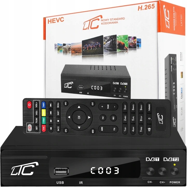 DEKODER TUNER TV NAZIEMNEJ HD DVB-T2 HEVC H.265 - 11387418082 ...