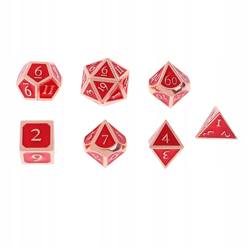 Opaque Polyhedral Dice d4 d6 d8 d12 d10 d20 for Dungeons DND Copper-red ...