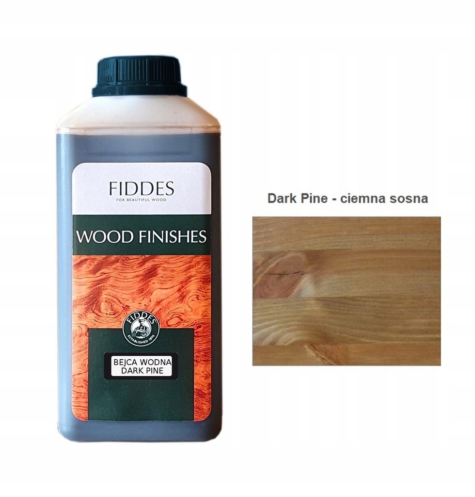 FIDDES Bejca wodna antyczna drewna DARK PINE ciemna sosna 1L ...