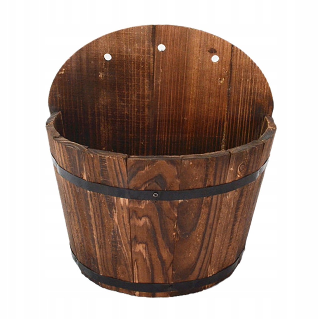 Small Wooden Bucket Barrel Planters patio and L - 13098866265 ...
