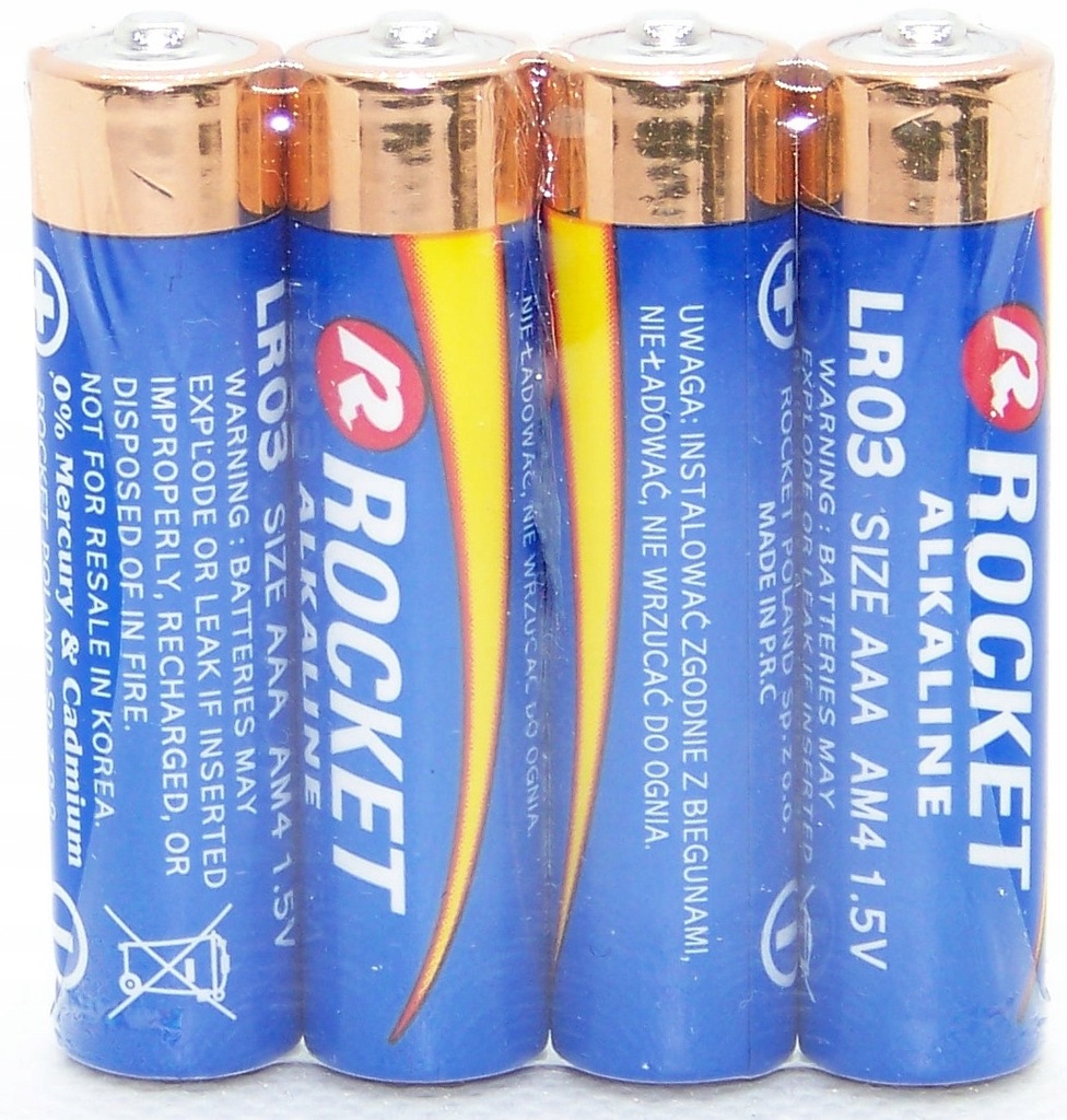 Bateria alkaliczna ROCKET ALKALINE AAA R3- 4szt - 9013860638 ...