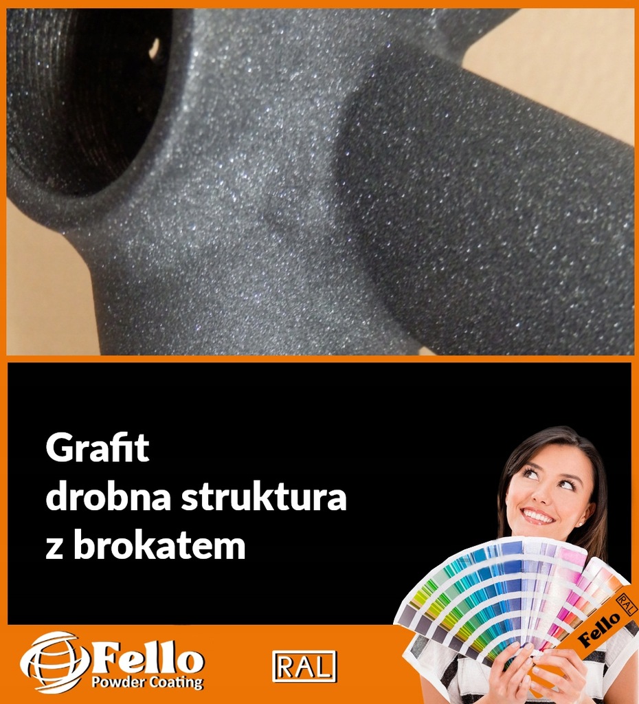 Farba Proszkowa Grafit drobna struktura brokat 5kg - 8752335740 ...