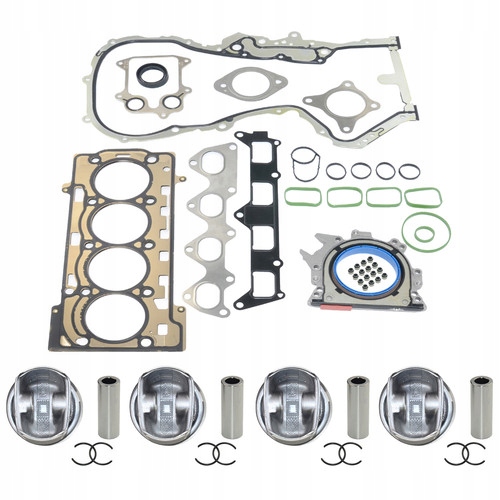 Uszczelka Głowicy Cylindrów+4*Zestaw Tłoków VW Audi SEAT SKODA 1.4 TSI ...