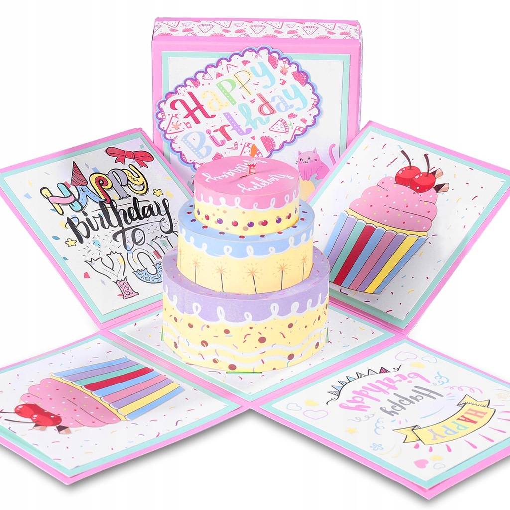 3D Papercraft Cake Birthday Party Pearlescent - 13332476487 - oficjalne ...