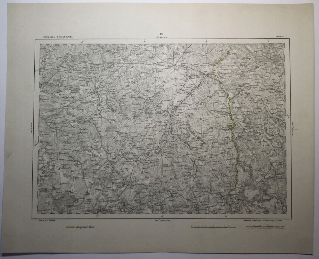 Mapa Reymanna Piotrków Trybunalski, Bełchatów Przedbórz ORYGINAŁ ok ...