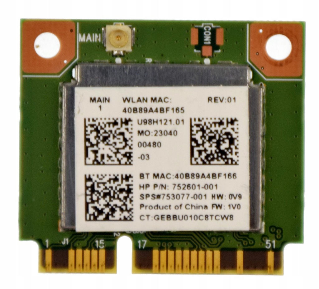 KARTA WIFI SIECIOWA REALTEK RTL8723BE - 13667029282 - oficjalne ...