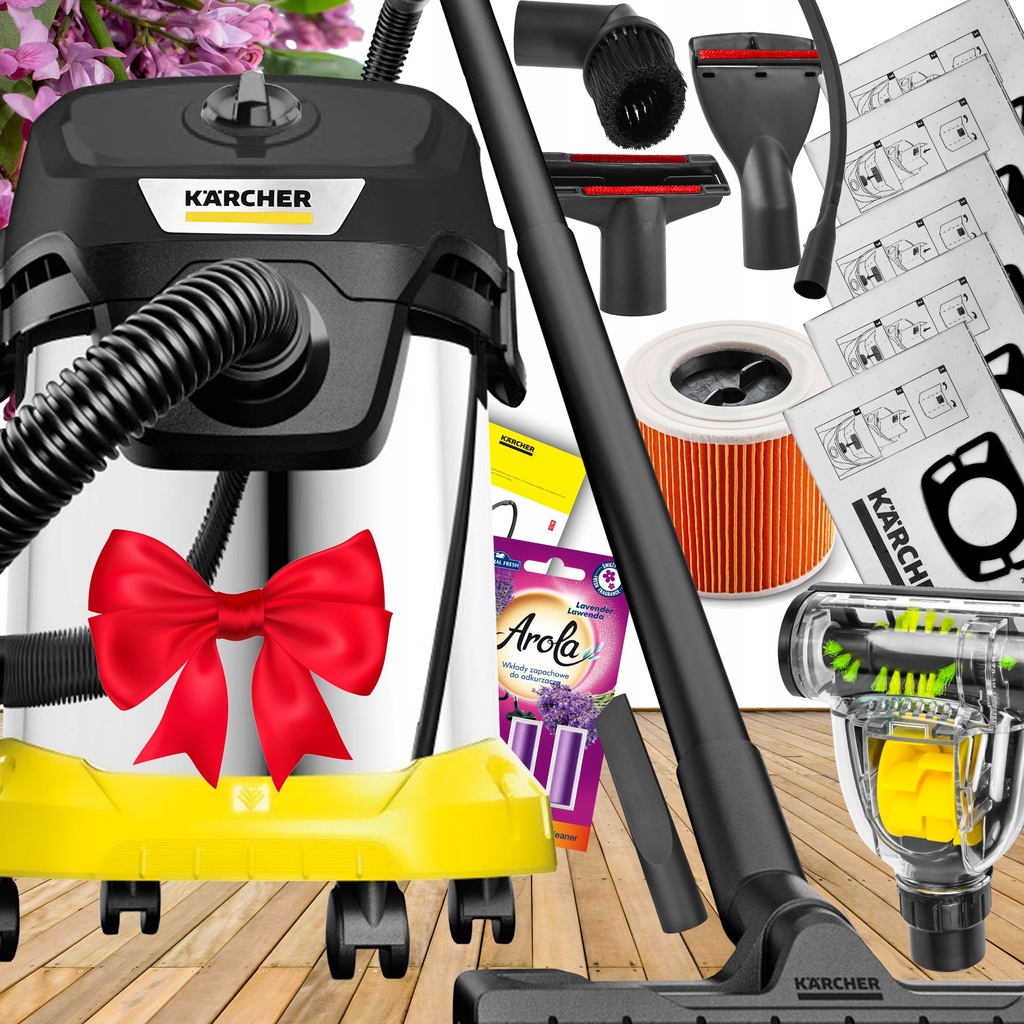 KARCHER K WD3 ODKURZACZ TURBOSZCZOTKA ZESTAW XXXXL - 12961905221 - oficjalne archiwum Allegro