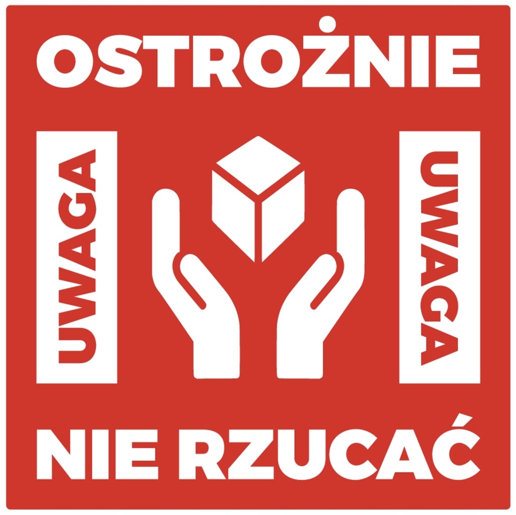 10x ETYKIETY NAKLEJKI KURIERSKIE NA PACZKI OSTROŻENIE NIE RZUCAĆ ...
