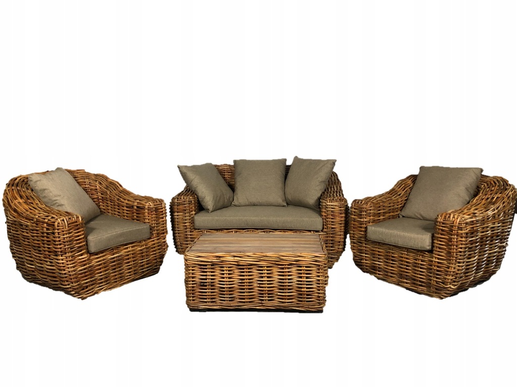 Zestaw wypoczynkowy z rattanu naturalnego - 10878933761 - oficjalne ...