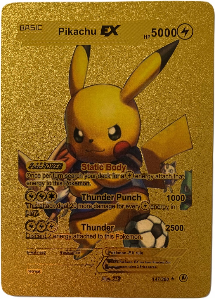 Złota Karta Pikachu EX - 13594196098 - oficjalne archiwum Allegro