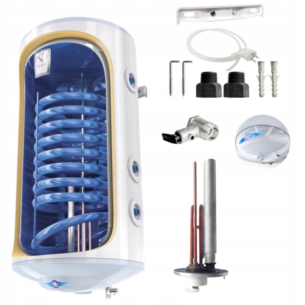 BOJLER BILIGHT 120L WYMIENNIK ZASOBNIK CWU GRZAŁKA WĘŻOWNICA -ULTRA WYDAJNY - 16055024637 ...