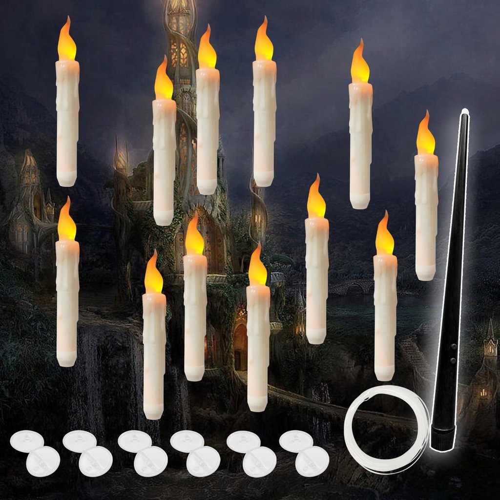 12Pcs Floating Candles Floating Flameless Flying Candles for Yellow ...
